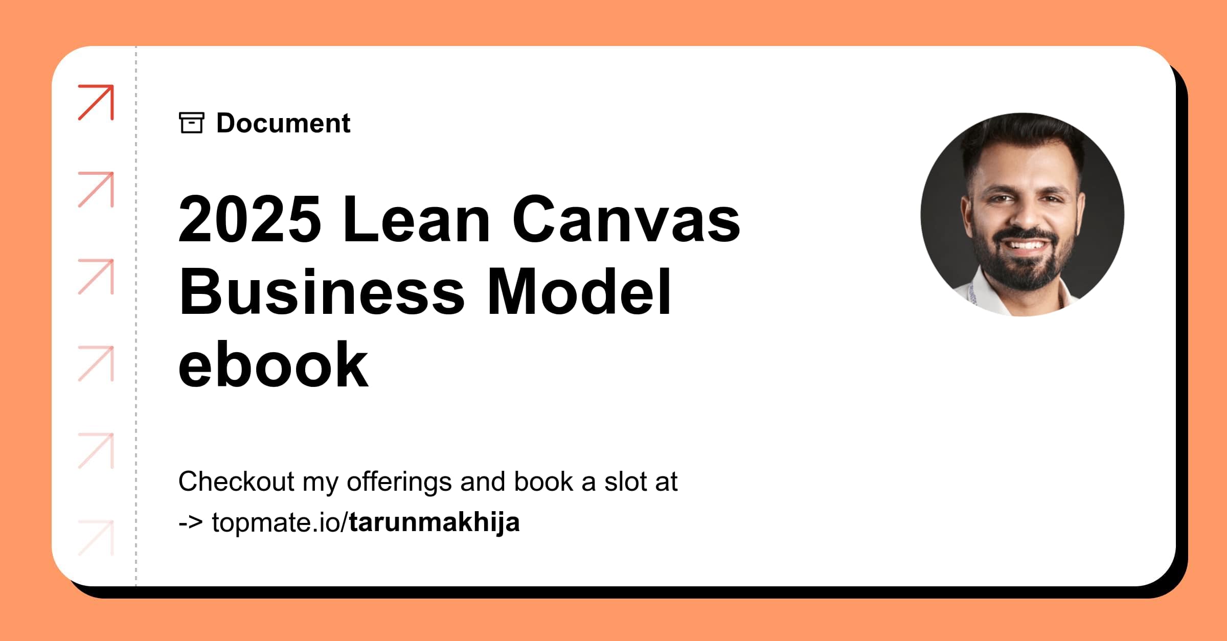 2025 Lean Canvas Business Model ebook with Tarun Makhija